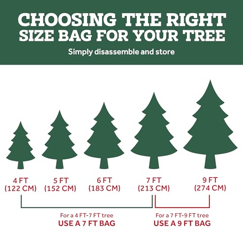 Zober Christmas Tree Storage Bag - for Artificial Trees up- to 9-Ft. Tall - Garland Bag, (2 pc set) Durable Waterproof Material With Stitched Reinforced Carrying Handles