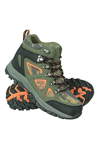 Mountain Warehouse Waterproof Kids Boots - Breathable Hiking Shoes Khaki Kids Shoe Size 1 US