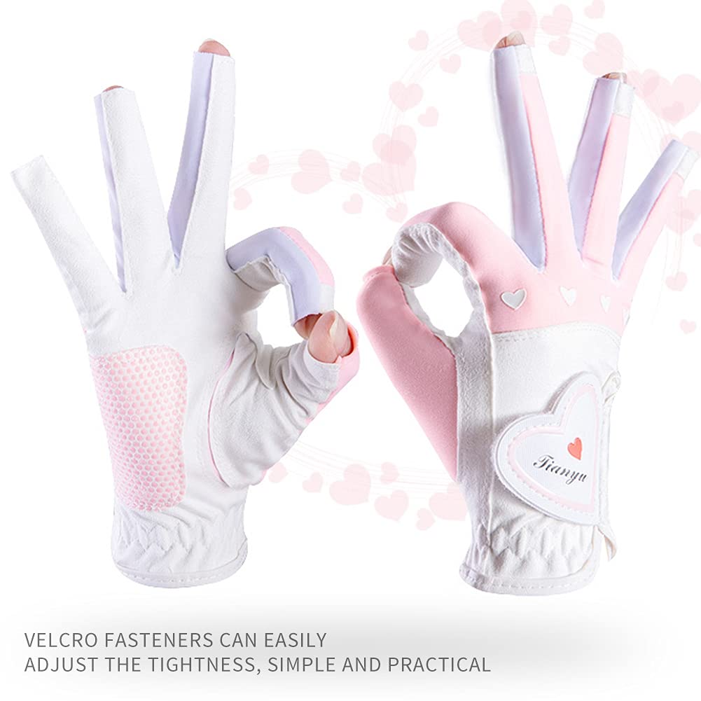 ROPALIA Sports Cycling Golf Gloves, Open Finger Left and Right Hands Gloves for Ladies