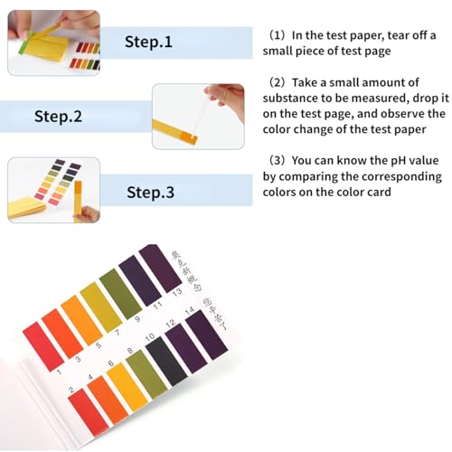 Walfront 1 Set 80 Strips PH Test Paper, Strips Full Range pH Alkaline Acid 1-14 Test Paper Water Litmus Testing Kit, Ph, Conductivity And Tds Meters