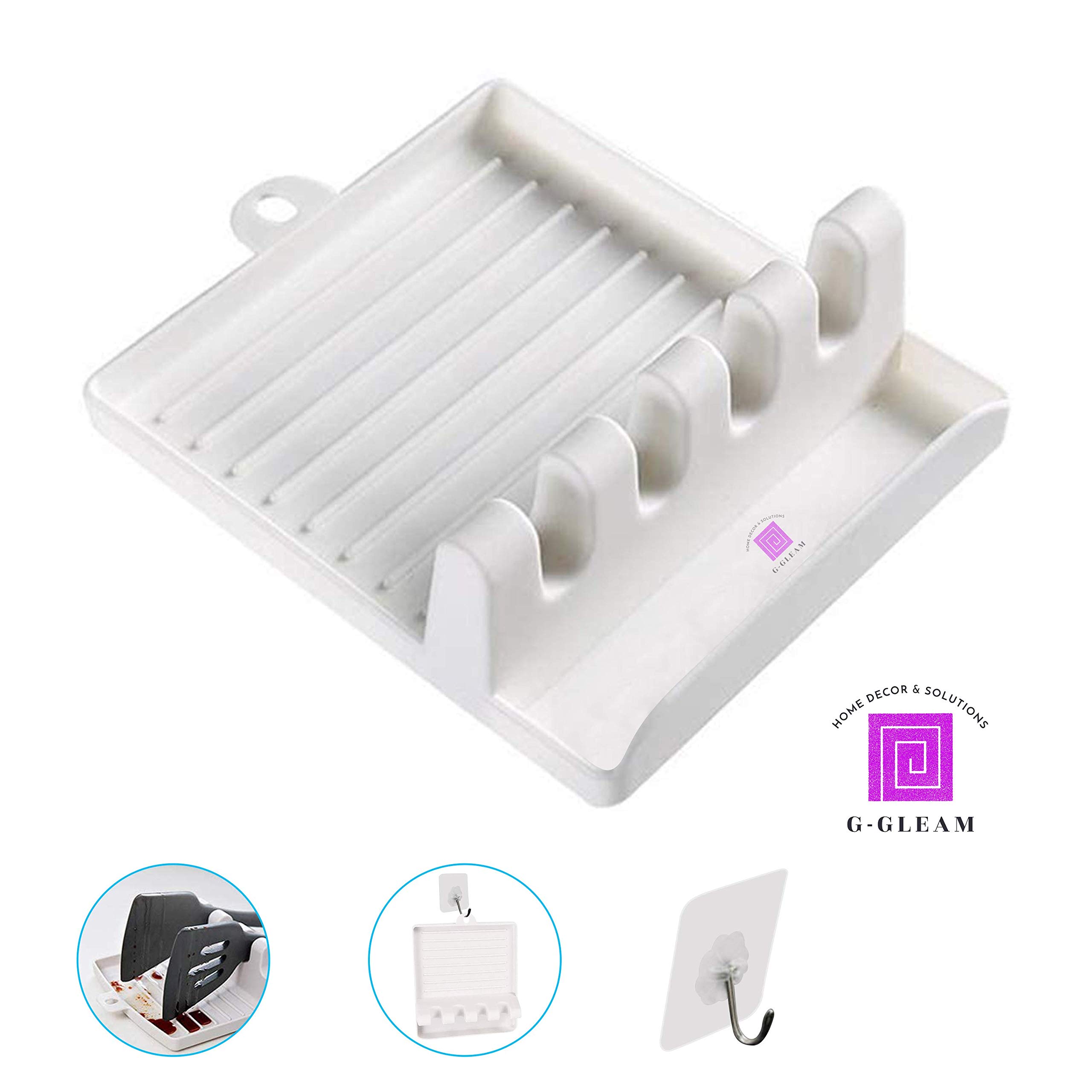 Utensil Holder for Countertop | Spatula Pot Lid Cooking Holders| Kitchen tool gadget | Spoon Rest | Stove Top large rest | Hanging Hook | ladle holder for counter | grill mat utensil holder