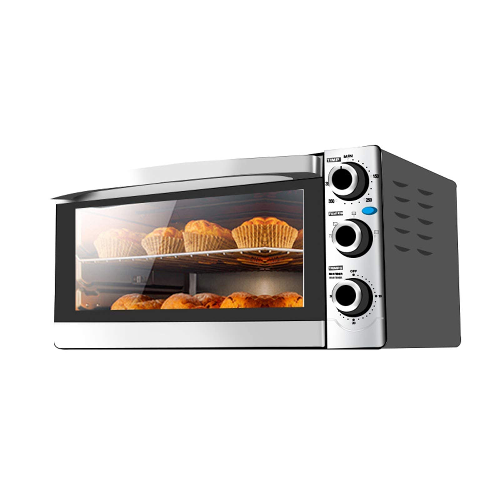 Microwave Oven in Silver Tact Built in Electric Single Oven Stainless Steel Premium Convection Halogen Oven Cooker Ideal for Roasting,Baking