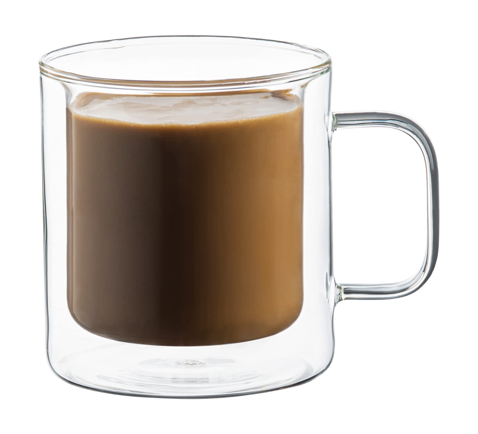 Red Rocks Double Wall Glass Coffee Mugs – Set of Two Hot-Drink Friendly Tea Cup Set – 12 Oz Capacity Clear Borosilicate Glass – Insulated Coffee Mugs With Handle