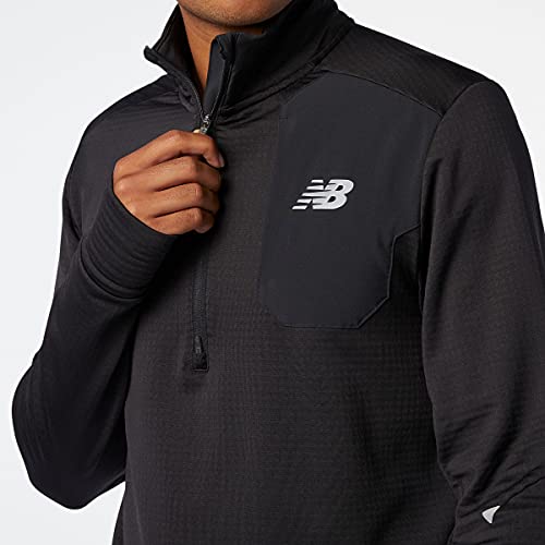 New Balance Men's NB Heat Grid Half Zip, Black , X-Large