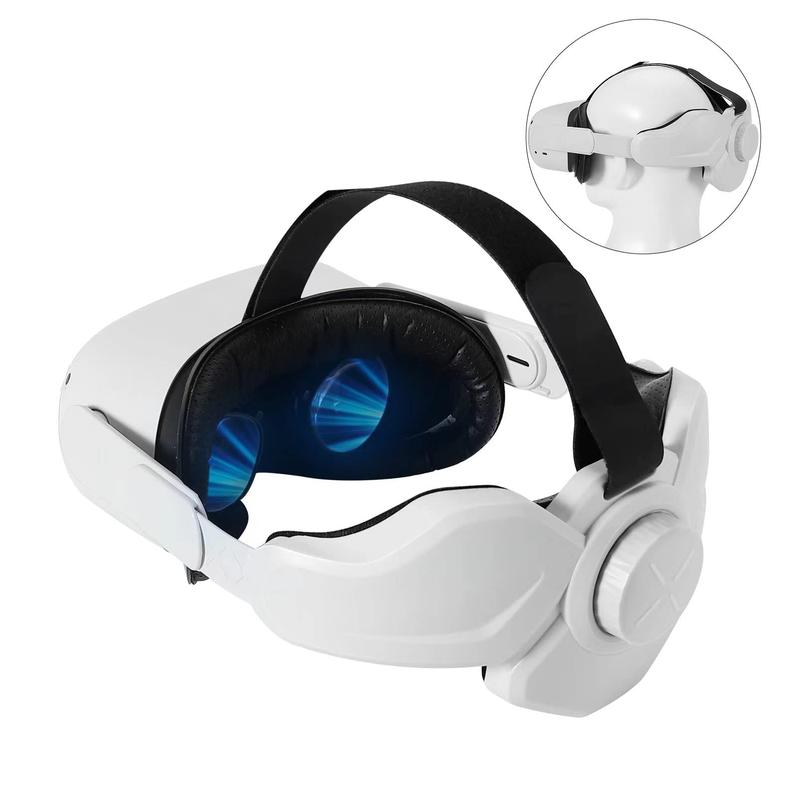 Rumbloo Adjustable Head Strap for Oculus Quest 2, Replacement for Elite Strap with Hear Cushion, Comfortable Protective Headband Reduce Stress