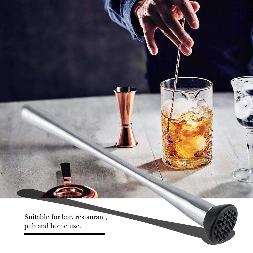 Stainless Steel Muddler for Cocktails,Delaman 11" Bar Muddler,Professional Bar Tools,for DIY Drink Wine Barware Tool,Other Fruit Based Drinks.