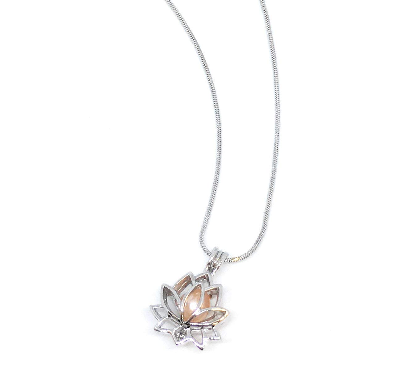 My Inspirations Precious Pearl Pearl in Oyster Kit, Mysterious Pearl Gift Set, DIY Necklace Making Kit, Elegant Pendant with 20" Chain, Great Gift for Any Occasion(Lotus)