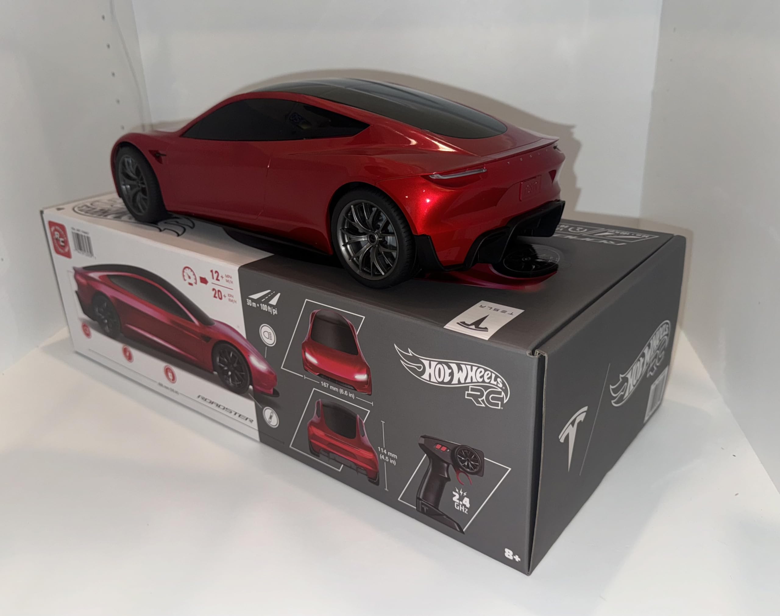 Mattel Hot Wheels red Tesla RC 2.4 GHZ
