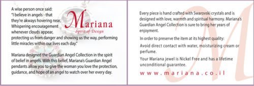 Mariana Silvertone Guardian Angel Pendant Necklace in Blue Crystal 206206