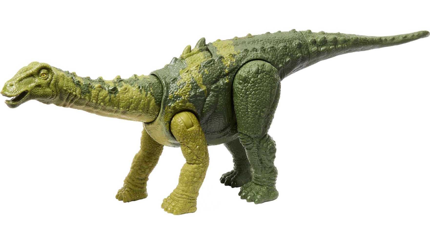 Mattel Jurassic World Wild Roar Dinosaur Toy with Sound & Attack Move, Nigersaurus Posable Action Figure, 11 inches Long