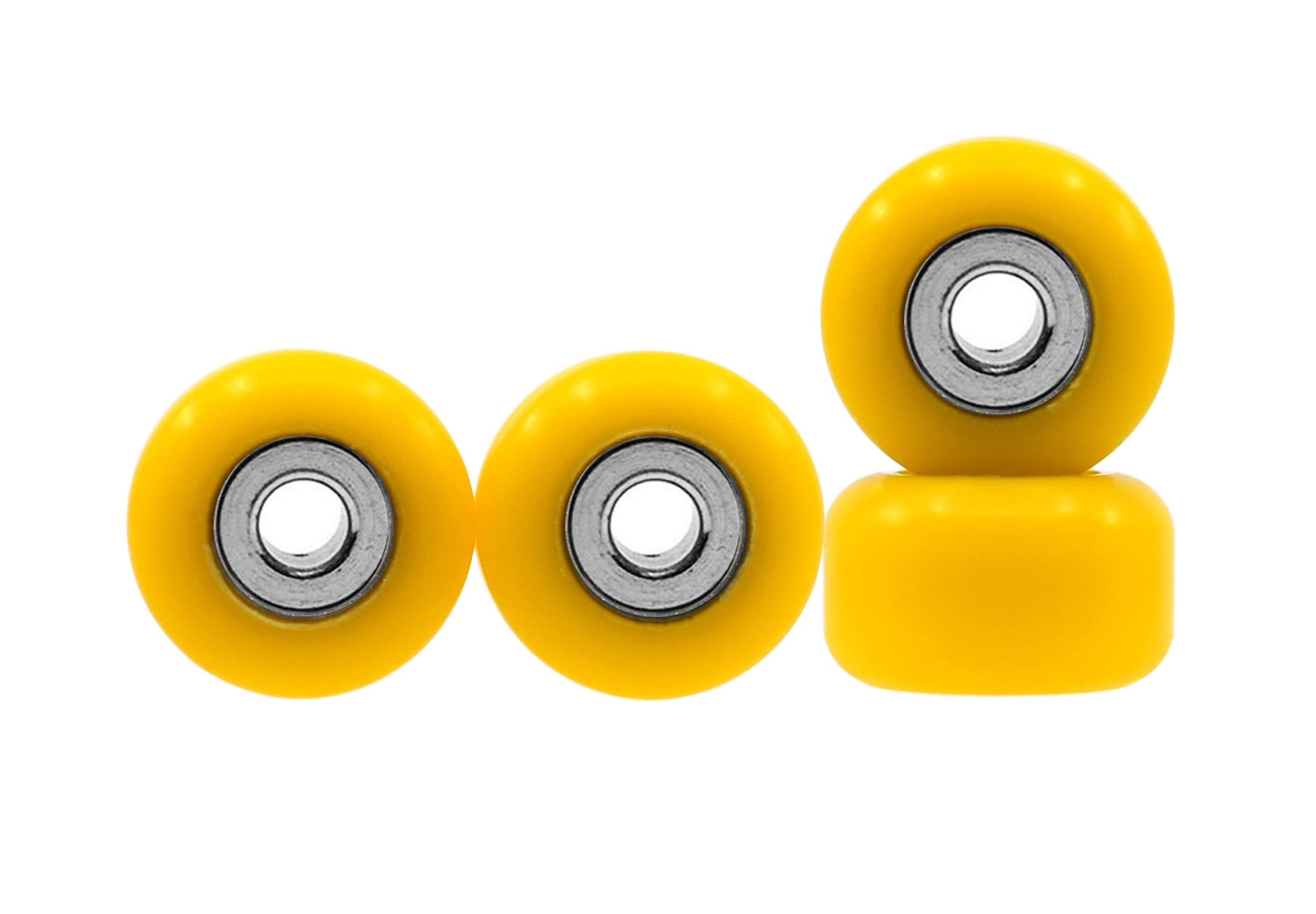 Teak Tuning Eco 85D CNC Poly Fingerboard Wheels - Street Shape, 7.5mm Dia., 5mm Wide - Yellow Colorway