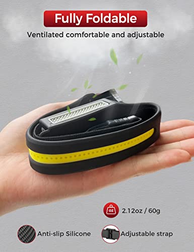 Rechargeable Headlamp【2 Pack】, Rechargeable Head Lamp LED Super Bright HeadLamps for Adults 230° Wide Beam Camping Head Light for Head USB Charging for Camping Accessories, Hardhat Light, Repairing