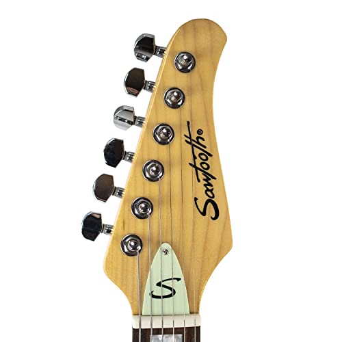 Sawtooth 6 String ET Hybrid Electric Guitar, Spalted Maple Trans Cherry Burst with Wilkinson Tremolo & Pro Series Gig Bag, Right (ST W-SMTCB)
