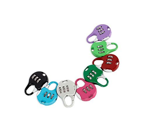 ZPLIUST 3 Digit Combinations Padlock The Safe Cipher Lock Resettable Code Lock, Color Locks (8 Pack)