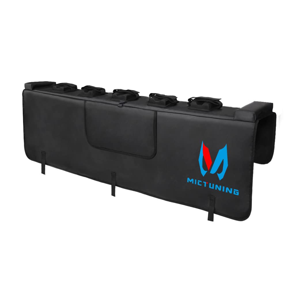 MICTUNING Rear Tailgate Pad for Bike 53'' with Tool Pocket Bicycle Tailgate Protection Pad Universal for Mountain Bike Transport 5 Bikes