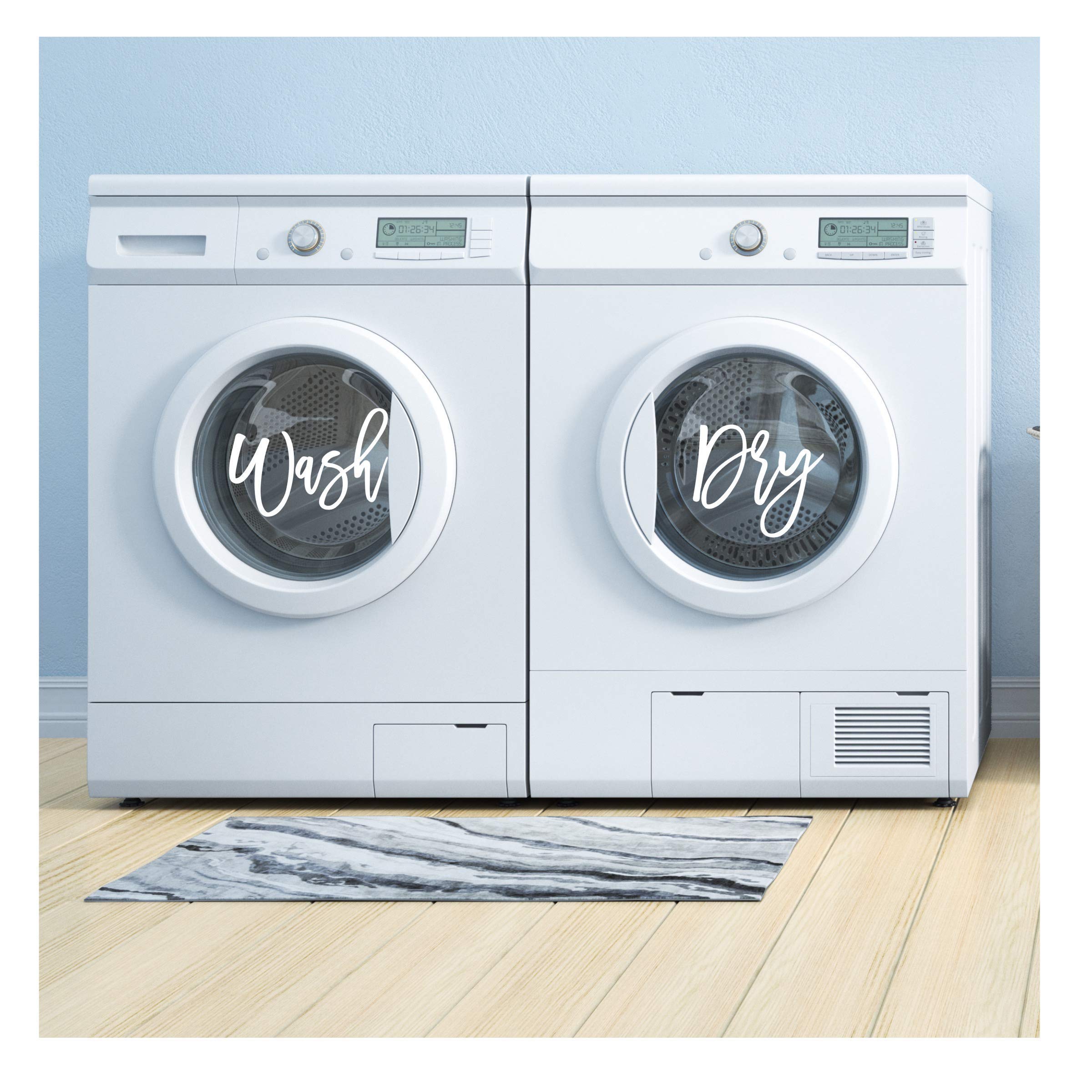 Wash Dry Vinyl Decals, Laundry Room Decor, Washer and Dryer Stickers, Several Sizes & Over 30 Colors