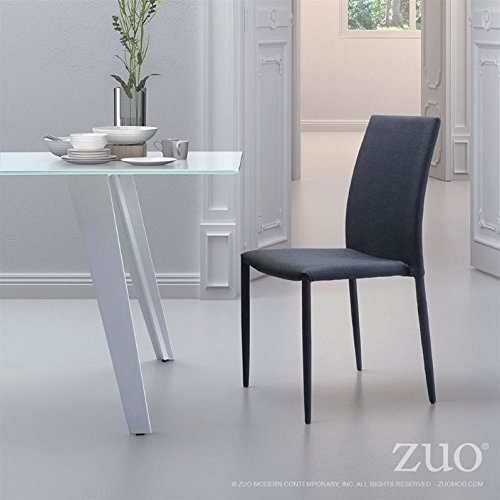 MAKLAINE Fabric 35''H x 16.9''W x 21.7''D Dining Chair in Black (Set of 4)