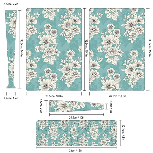 White Floral Full Protective Skin Cover Design Wrap Decal Sticker Compatible with PS5 Digital Edition Console and Controller