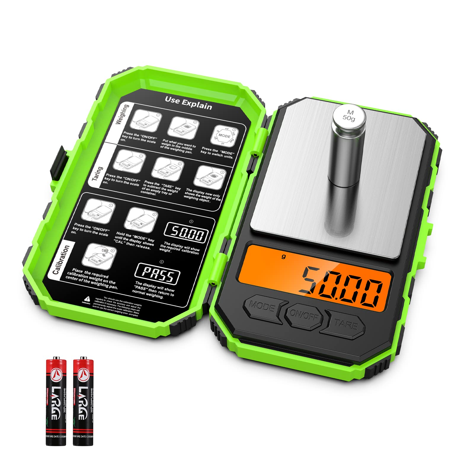 Newest Precision AMIR Pocket Scale 200g/0.01g for Home, Portable Digital Mini Food Scale Jewelry Scale Kitchen Scale Gram Scale Grains Scale, Backlit LCD, Green