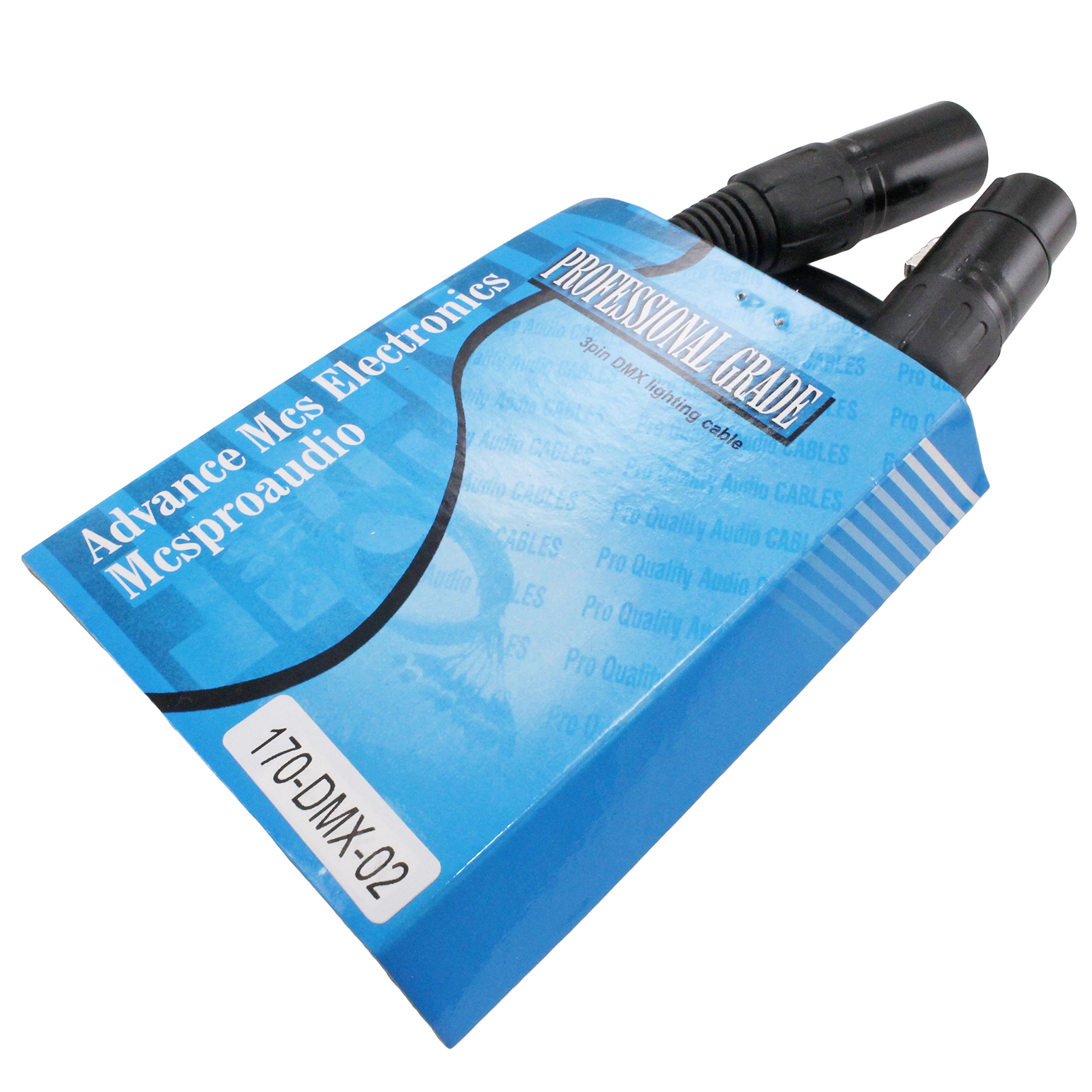 MCSPROAUDIO 110 ohm 3 Pin DMX Lighting Cable (02 ft, 10 Cable Pack)