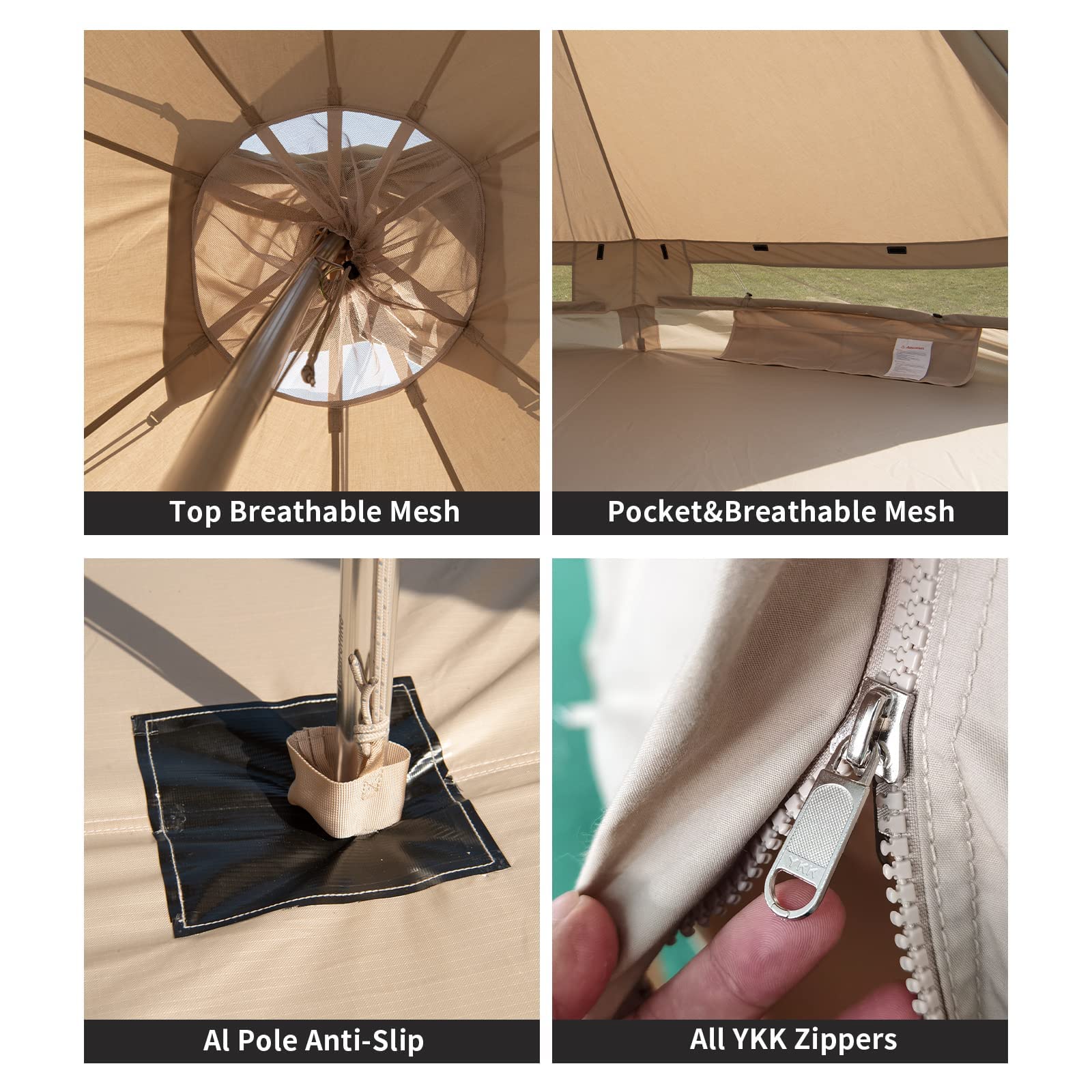 Naturehike Cotton Tent Pyramid Tent Multi-Person Family Glamping (Brighten 6.4)