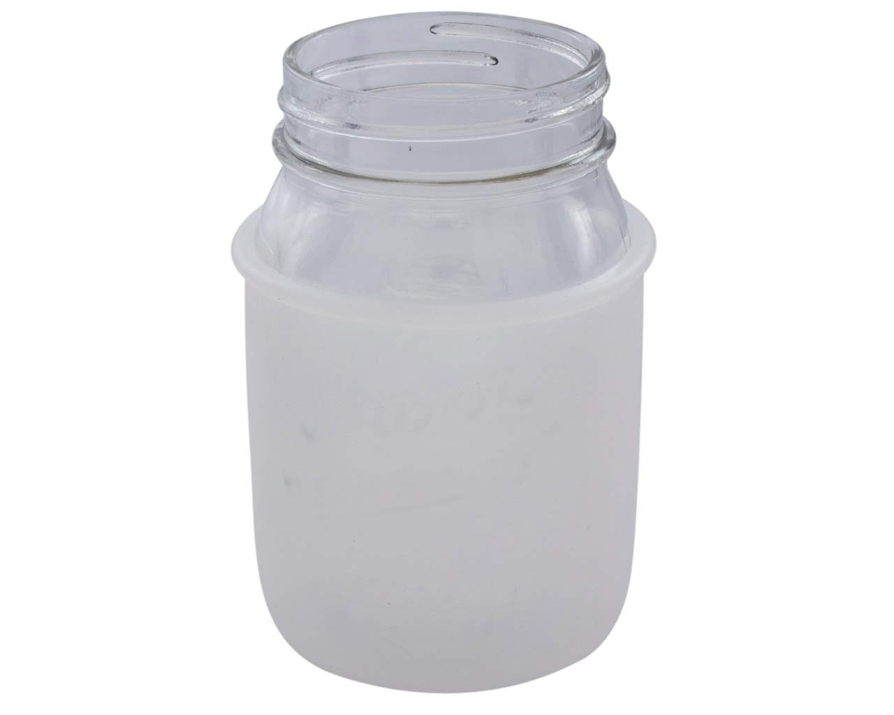 Regular Mouth Pint 16oz Silicone Sleeves/Jackets for Protecting Ball, Kerr, Canning Jars by Mason Jar Lifestyle (Frost, 2 Pack)