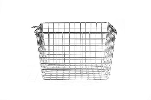 Takyl Home Medium Vintage Kitchen Pantry Basket with Customizable Label Plate for Shelves, Pantry, Closet and Food Storage, Large, Chrome