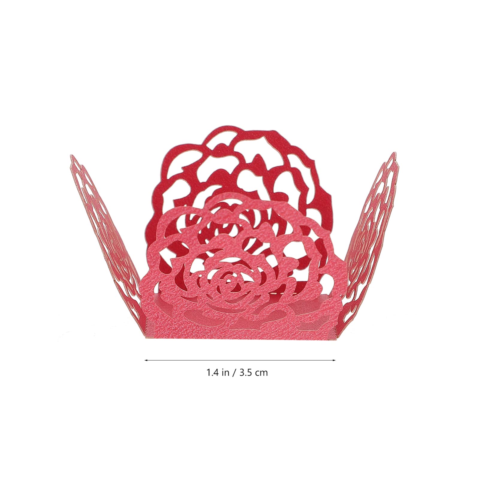 Toddmomy 50pcs Paper Candy Cups Cupcake Wrappers Artistic Bake Cake Paper Cups for Wedding Party Liners Dessert Holder(Red)