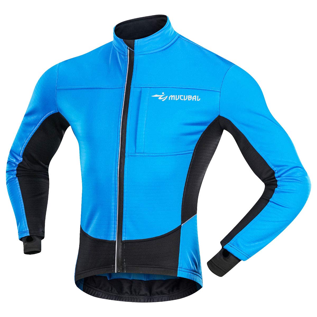 MUCUBAL Men's Cycling Jacket Windproof and Water-Resistant Coat Winter Thermal Breathable Bike Windbreaker(Black,S)