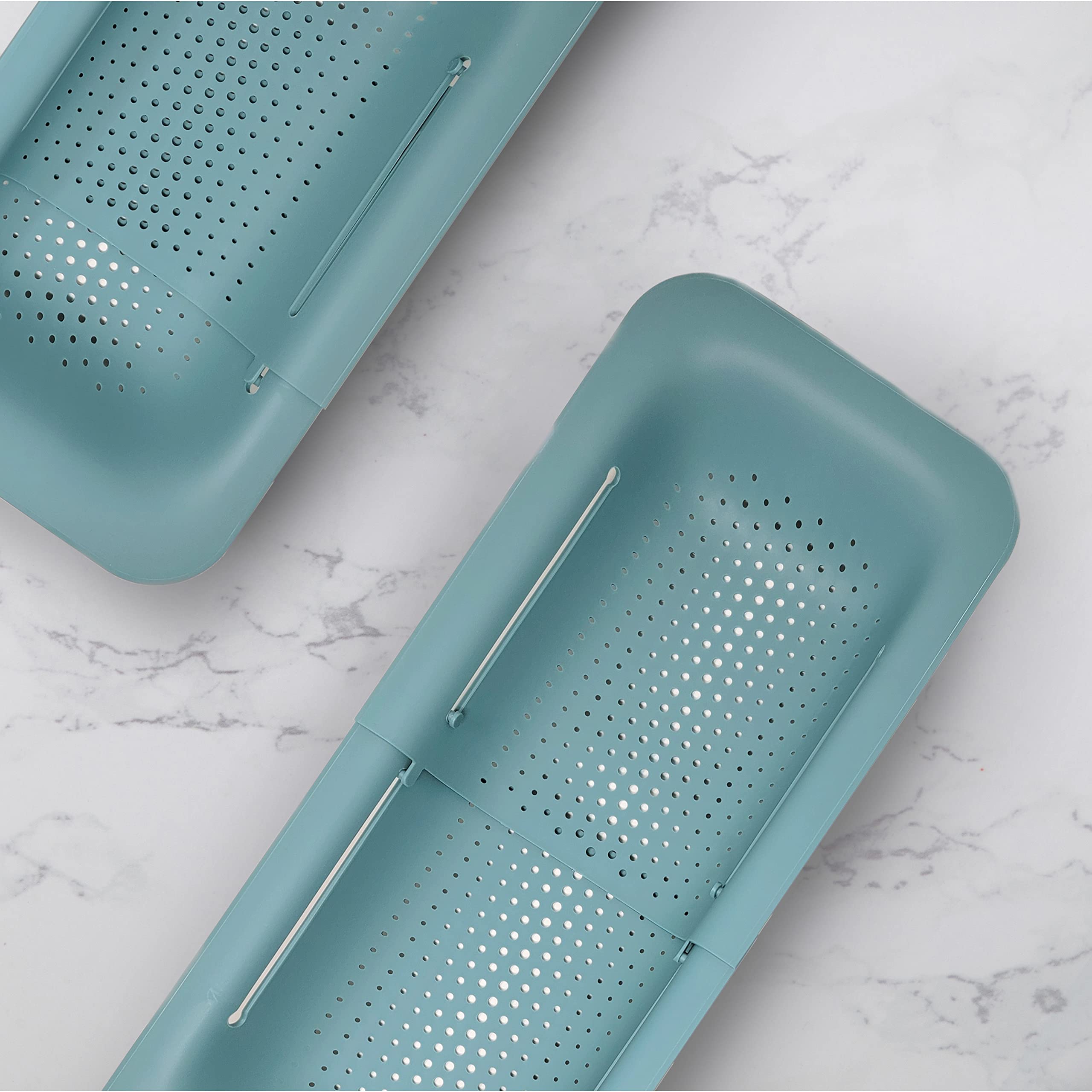 Makerstep Over the Sink Colander Strainer Basket - Expandable, Wash, Drain, and Dry. - New Home Kitchen Essentials, Multifunctional Kitchen Gadgets, Green