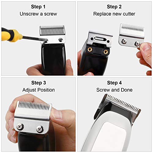 Mudder 2 Sets Adjustable Hair Clippers Blades 2-Hole Hair Trimmer Replacement Blades Compatible with 8148, 1919, 8591, 8509, 2241 and 2240 (Silver)