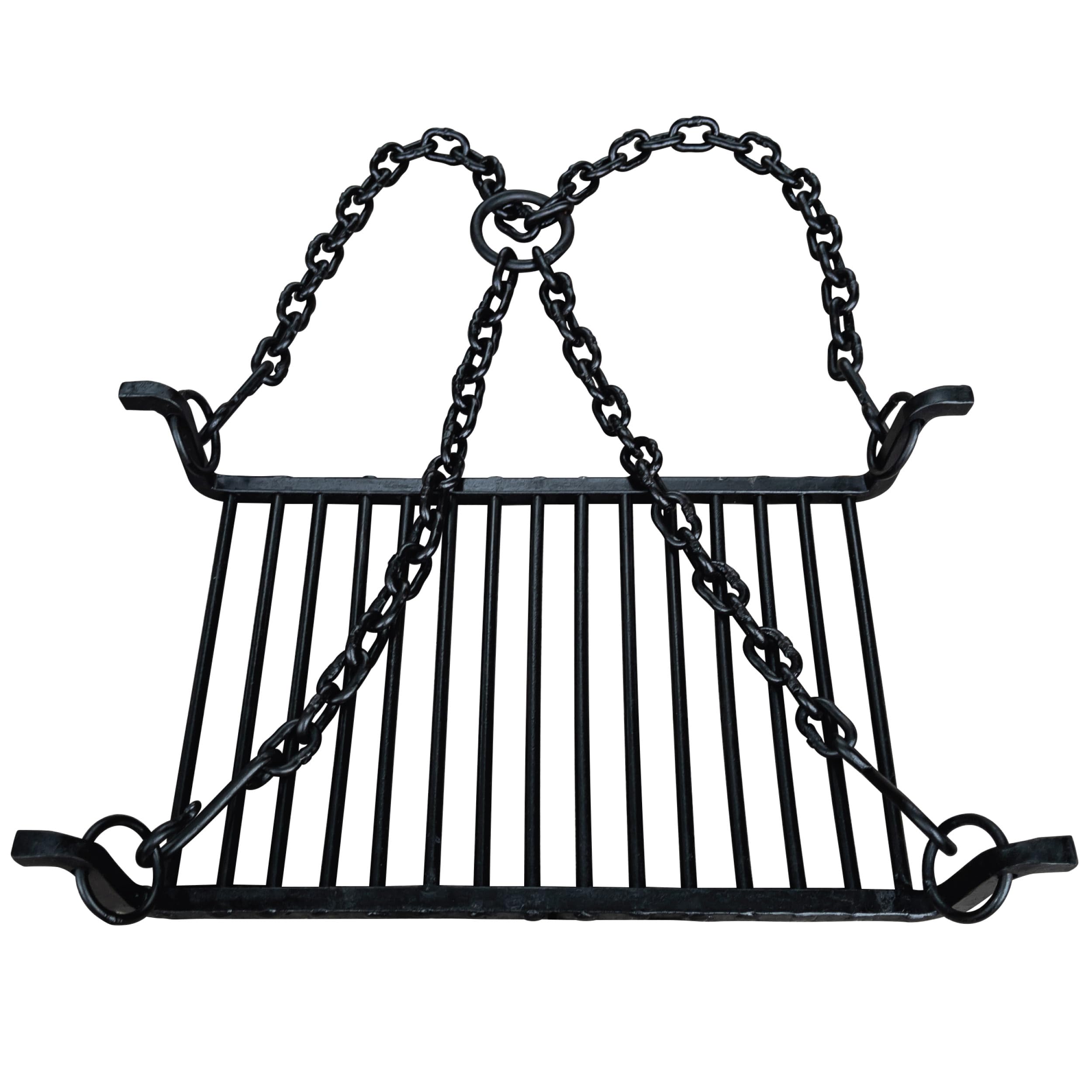 Medieval Style Hand Forged Camping Outdoor Iron Grill 9.5" x 13.5" Cooking Area