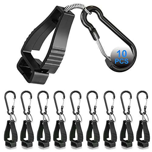 NANHONG 10 Pcs Glove Clips for work Glove Holders, Ideal for glove clips for construction (Black)