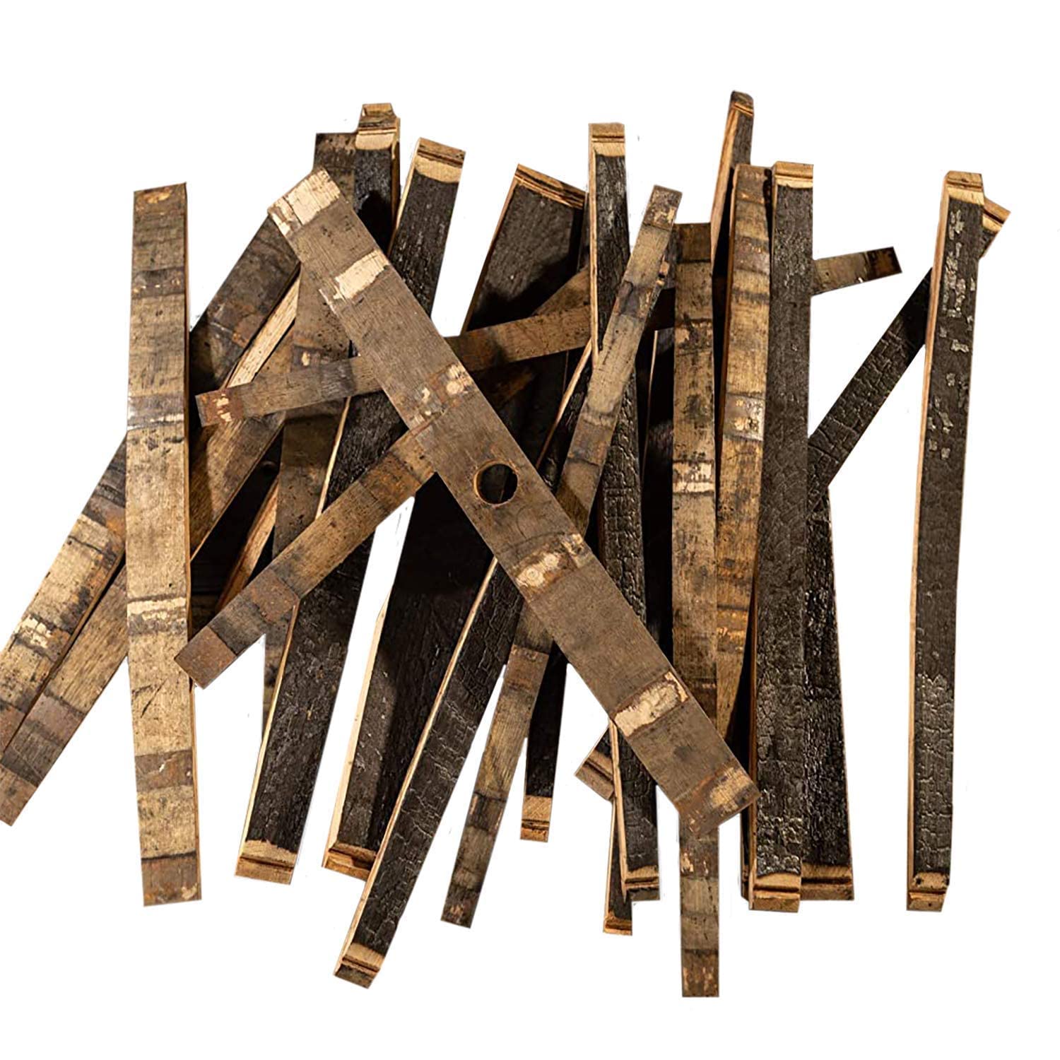 Midwest Barrel Company Full Set Authentic Bourbon/Whiskey Oak Barrel Staves, Set of 25 Staves
