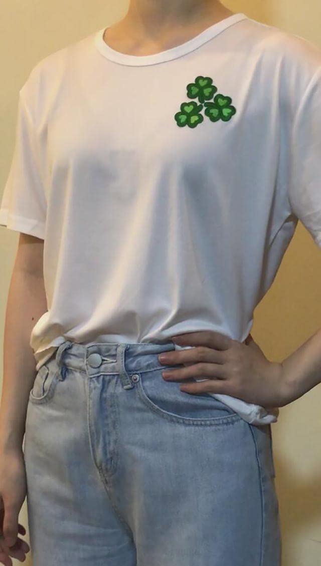 Shamrock Iron on Patch, St. Patrick's Day Irish Clover Embroidered Sew On Patches, Shamrock tshirt Women DIY