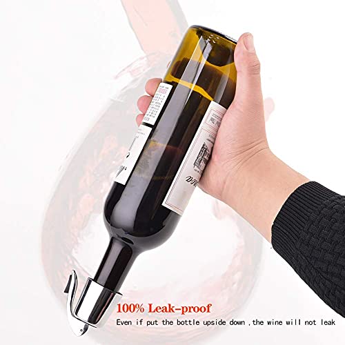 Wine Stoppers(2 PACK Bright),Wine Bottle Stoppers Stainless Steel,Reusable Wine Saver,Wine Sealer Keeps Wine Fresh,Wine Bottle Plug With Silicone,Superior Leak-Proof,Best Gift
