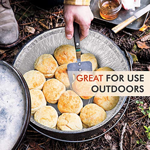 Stock Your Home Disposable Aluminum Foil Liners for Camping Dutch Ovens, 10"x3", Silver (12 Pack)