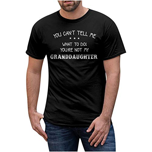 wodceeke Men's/Women's Short-Sleeved Round Neck Loose T-Shirt Fashion Letter Printing Tee Summer Street Hip-Hop Top (Black, L)