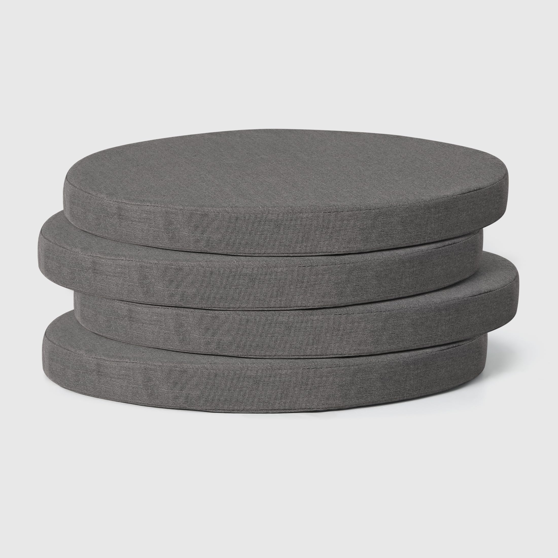 WestinTrends Solace Outdoor Patio Kitchen Dining Chair Round Seat Cushions Set of 4, 18 x 18, Grey