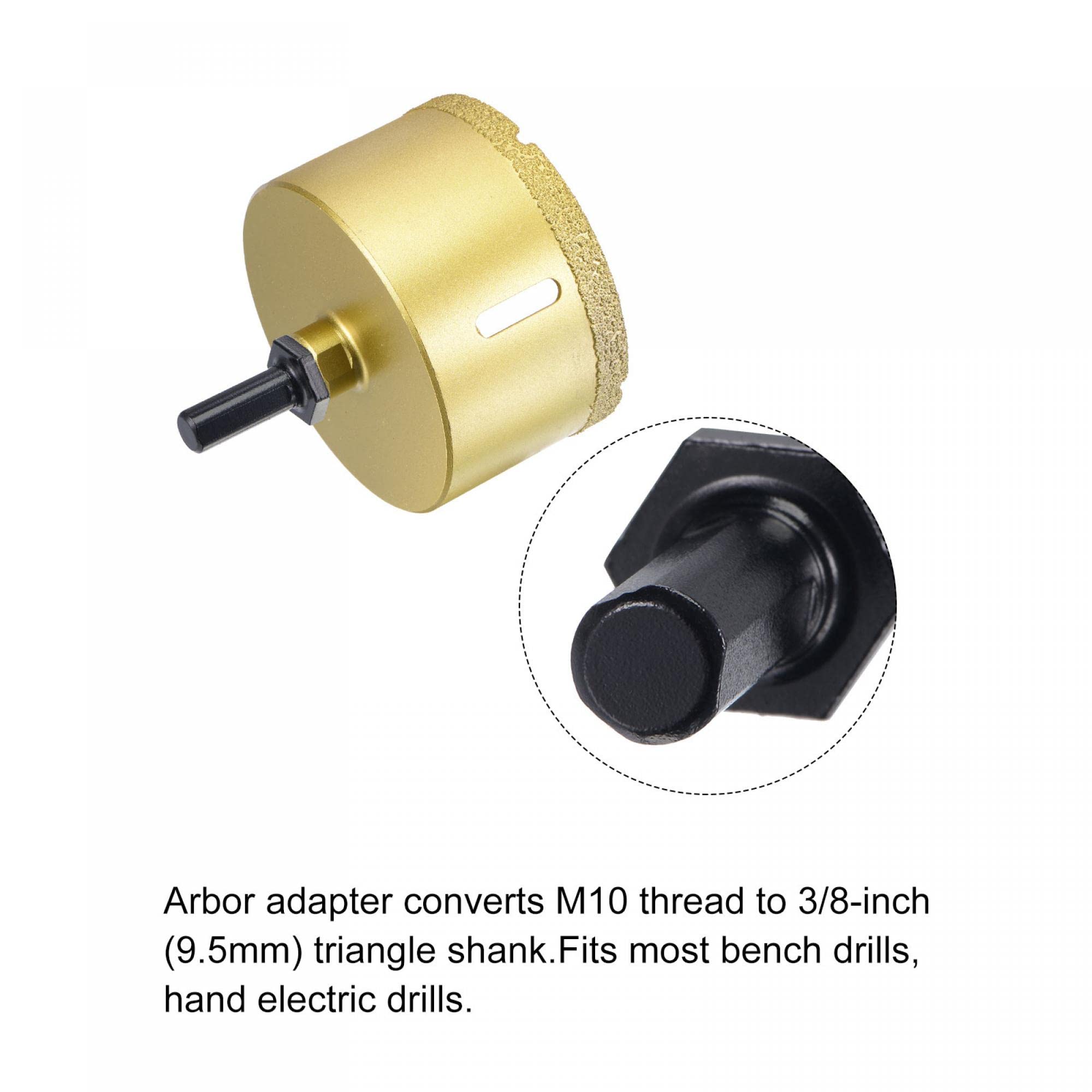 uxcell Brazed Diamond Core Drill Bits 85mm Hole Saws with M10 Arbor Adapter for Porcelain Tile Marble Concrete Stone Brick