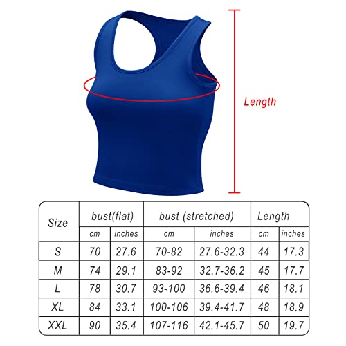 SlimPro 4 Pieces Basic Crop Tank Tops Sleeveless Racerback Workout Crop Top Sport Tank Top for Women Daily Wearing