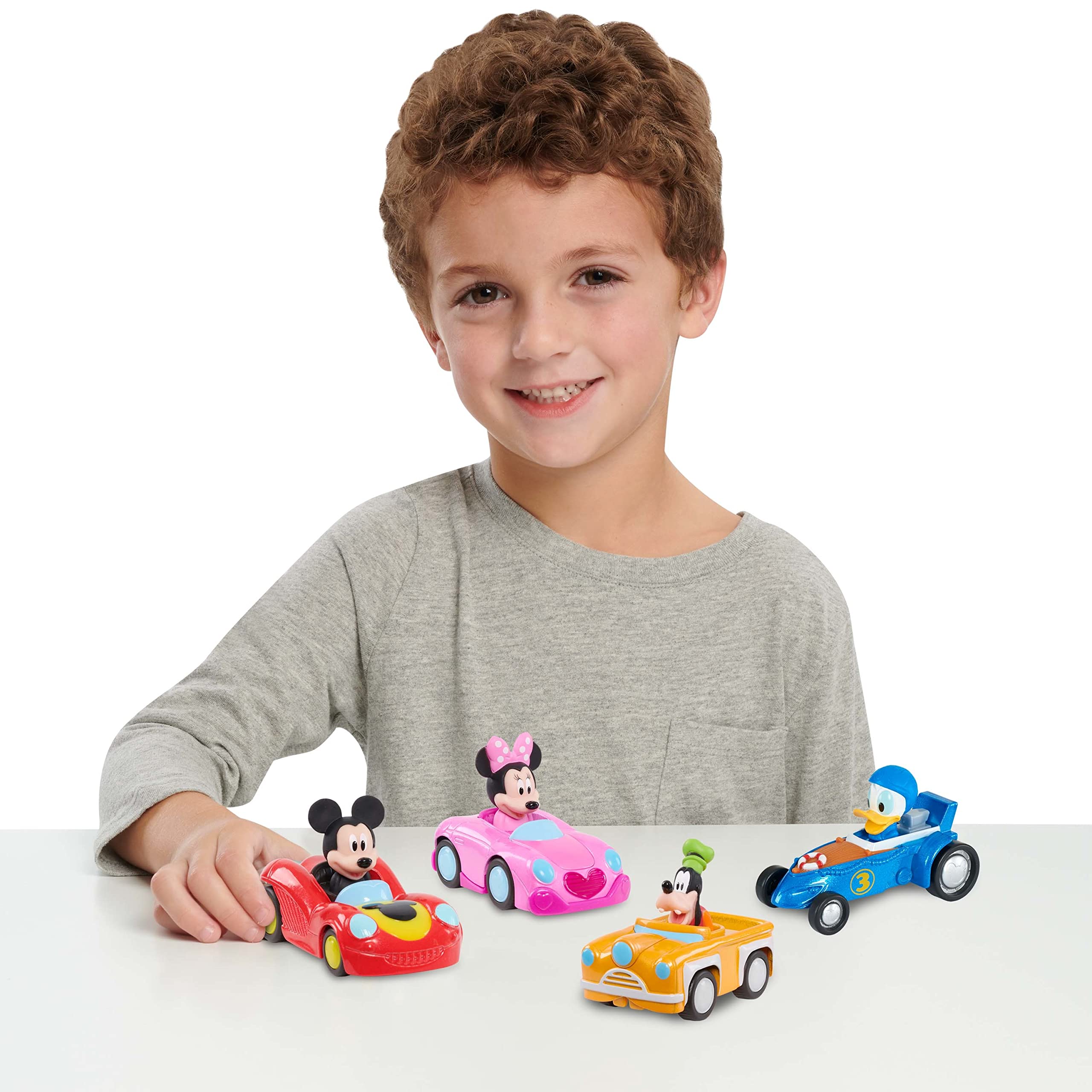 Mickey Mouse Diecast Vehicle 4-Piece Set, Packaging Styles May Vary, Officially Licensed Kids Toys for Ages 3 Up, Amazon Exclusive