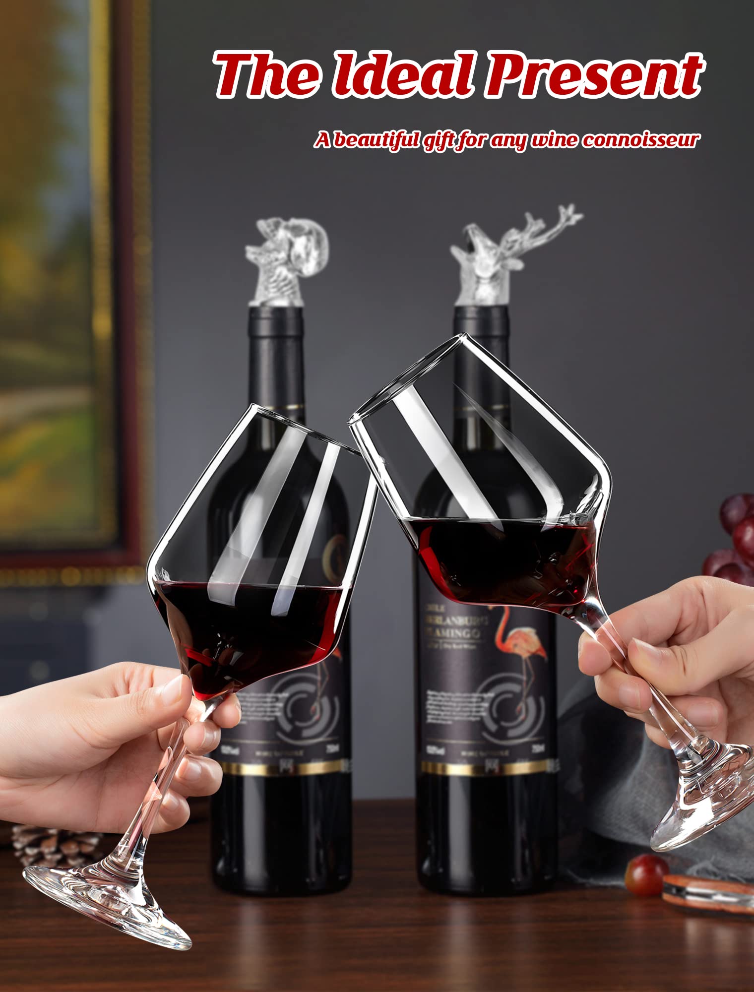 Skull Wine Aerator Pourer Spout - Anvy Lunda Liquor Bottle Pourers Skull Wine Decanter - Creative Gifts for Alcohol, Whiskey, Skull Lover (Silver)