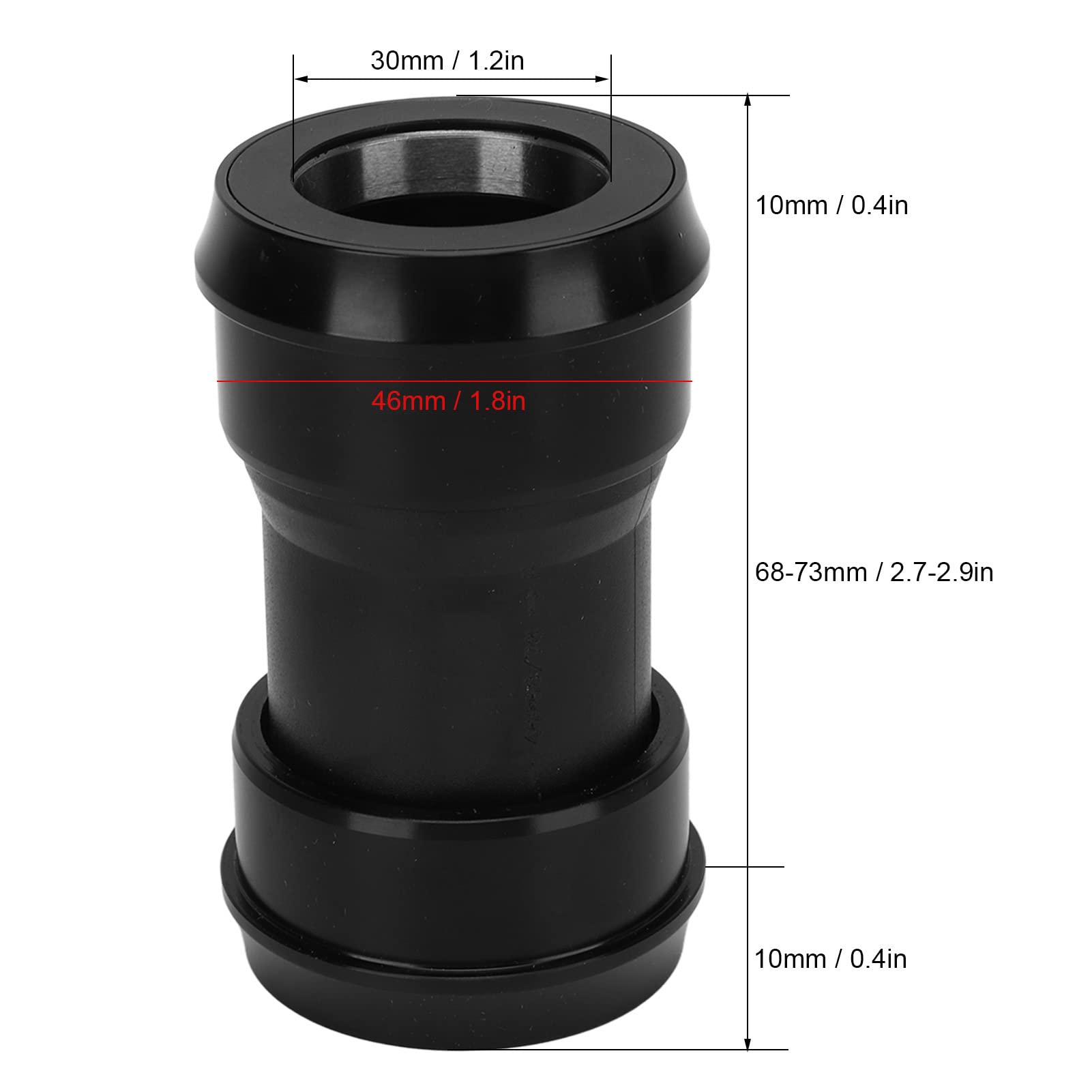 Tgoon Road Bike Bottom Bracket, Standard Size Spline Bottom Bracket Double Silicone Sealing for 30mm Shaft for PF30 68‑73mm Mount
