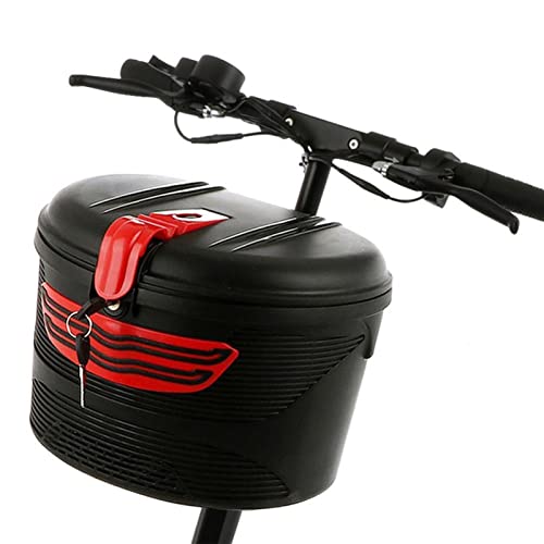 RYPPLE Bike Basket Electric Bicycle Mountain Bike Front Hanging Plastic Storage Basket with Lock Bike Accessories