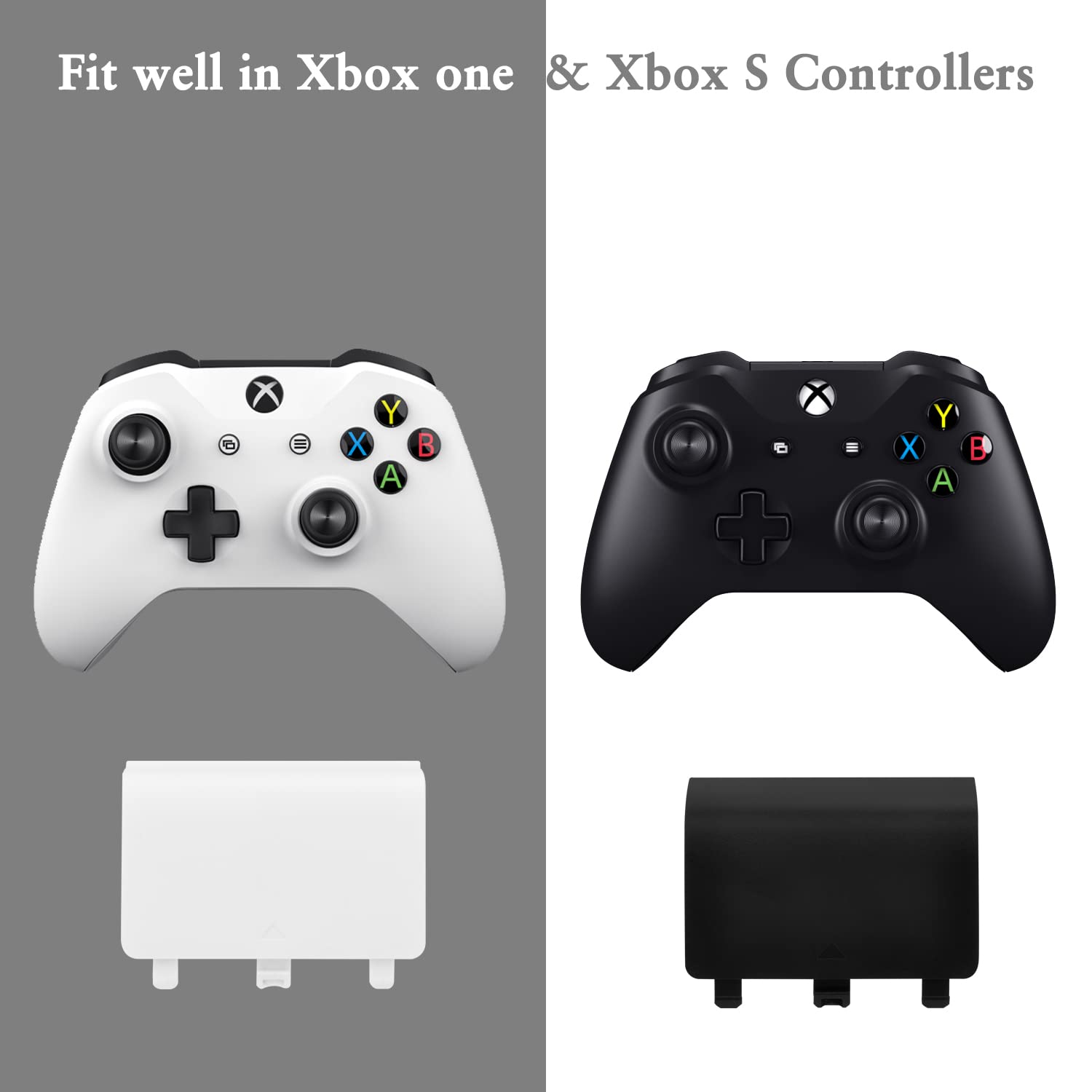 Replacement Battery Back Cover for Xbox Series X,Series S Controller,4 Pack Battery Shell Door Parts Compatible with Xbox Wireless Controllers(Black,White)
