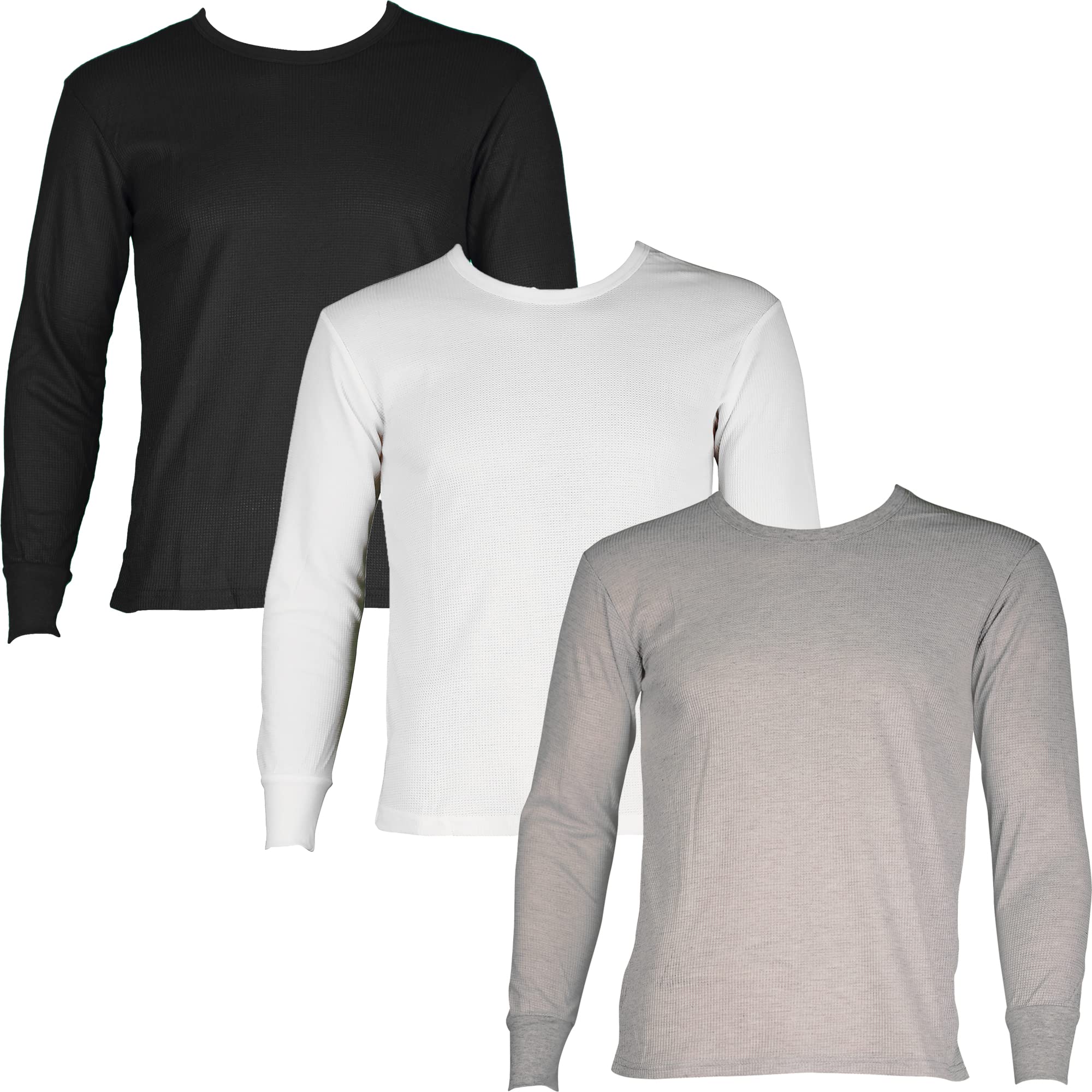 SLM Men's Thermal Undershirt Waffle Knit Lightweight Base Layer Insulated Long Sleeve Top