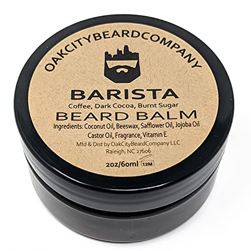 OakCityBeardCo. - Barista - 2 Ounce - Beard Balm - Coffee - Dark Cocoa - Burnt Sugar - Beard Conditioner