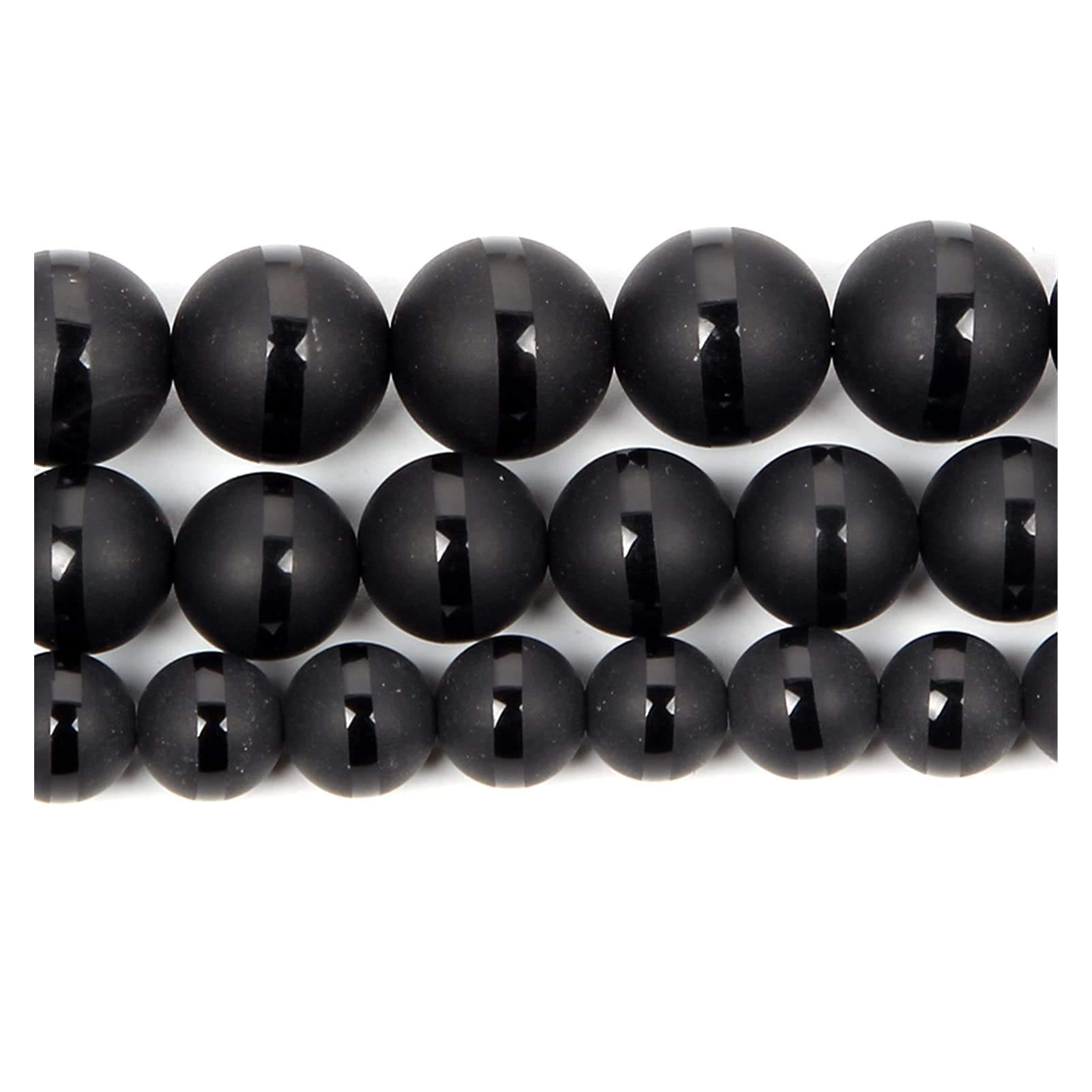 NHBT YU Natural Stone Beads A Line Frosted Agate Charm Round Loose Beads for Jewelry Making Needlework Bracelet DIY 4-12 MM T87 (Color : H7498, Item Diameter : 12mm About 30 pcs)