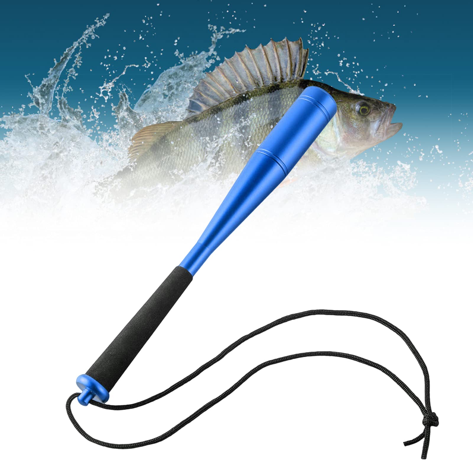 owhelmlqff Fishing Priest Fish Whacker Hammer Stick Accessories Wear-Resistant for Fisherman Black